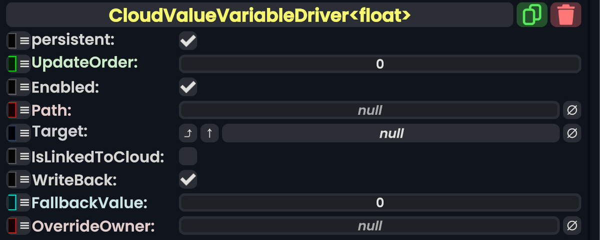 Component:CloudValueVariableDriver - Resonite Wiki